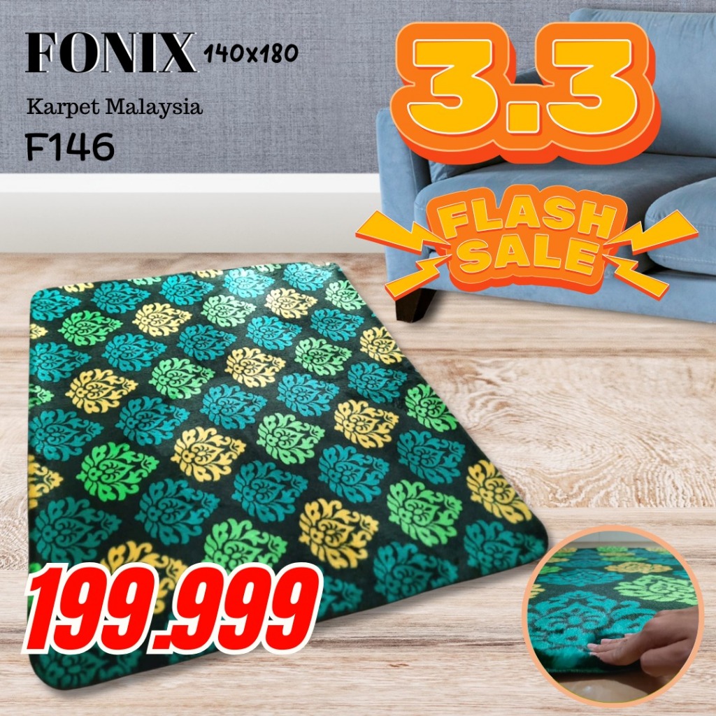 Jual Karpet Busa FONIX Malaysia Bulu Super Lembut Anti Slip 140x180 ...