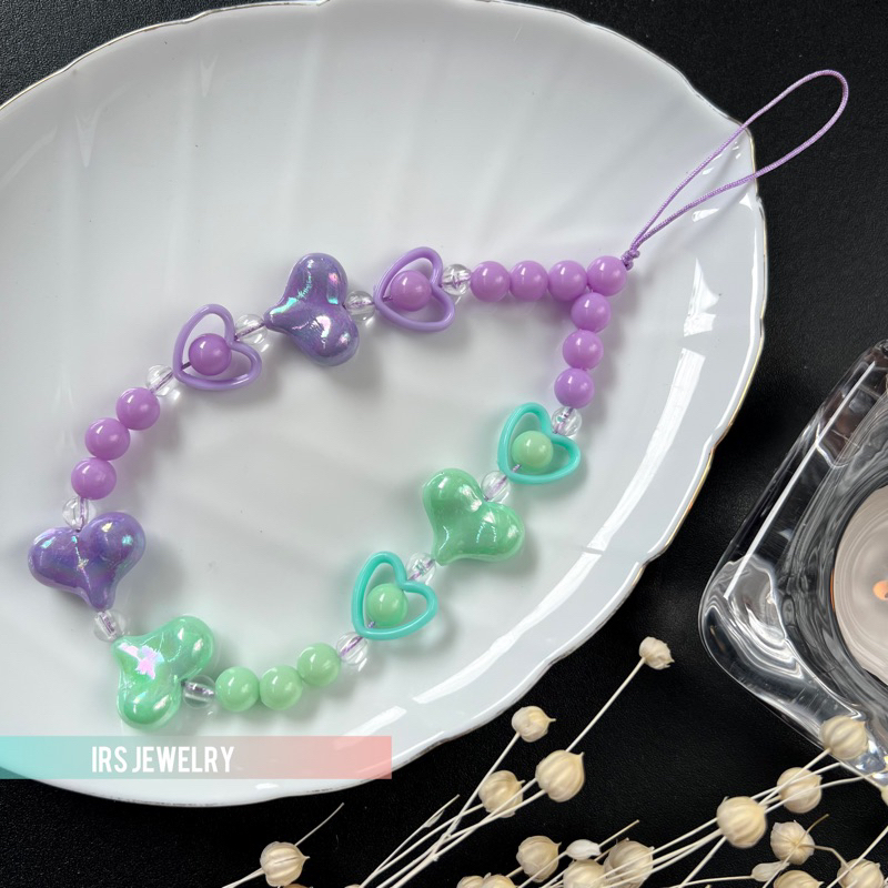 Jual Phone Strap Beads Ungu Series/ Tali Lanyard Handphone Manik Pita ...