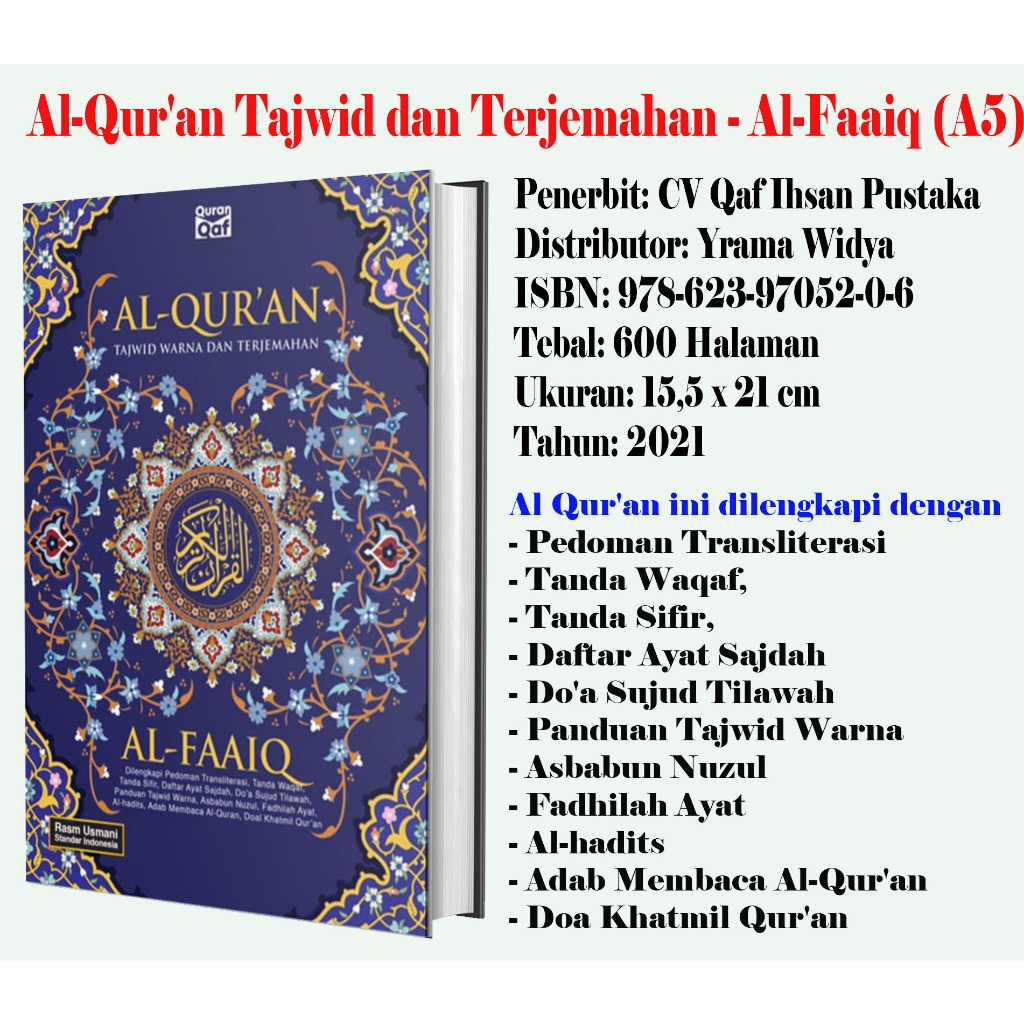 Jual Al-Qur'an Tajwid dan Terjemahan - Al-Faaiq (A5)-Biru | Shopee ...