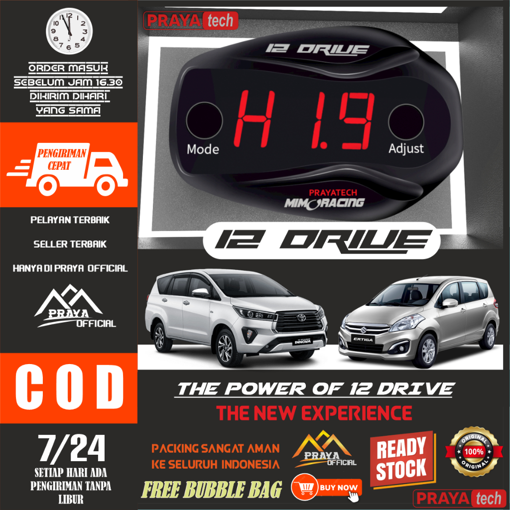 Jual 12drive Prayatech 9drive piggyback remap ecu Toyota Avanza Xenia Altis Alphard Agya Ayla ...