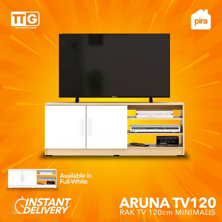 Jual PIRA OX Meja / Rak TV Serbaguna Minimalis Dengan Pintu ARUNA TV 120 cm | Shopee Indonesia