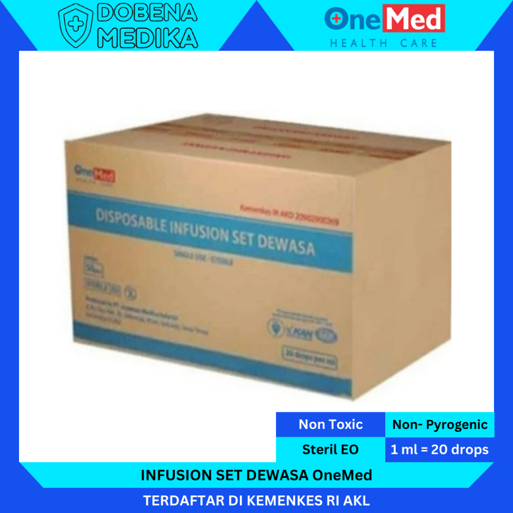 Jual OneMed Selang Infuset Infusion Set Dewasa isi 50 | Shopee Indonesia