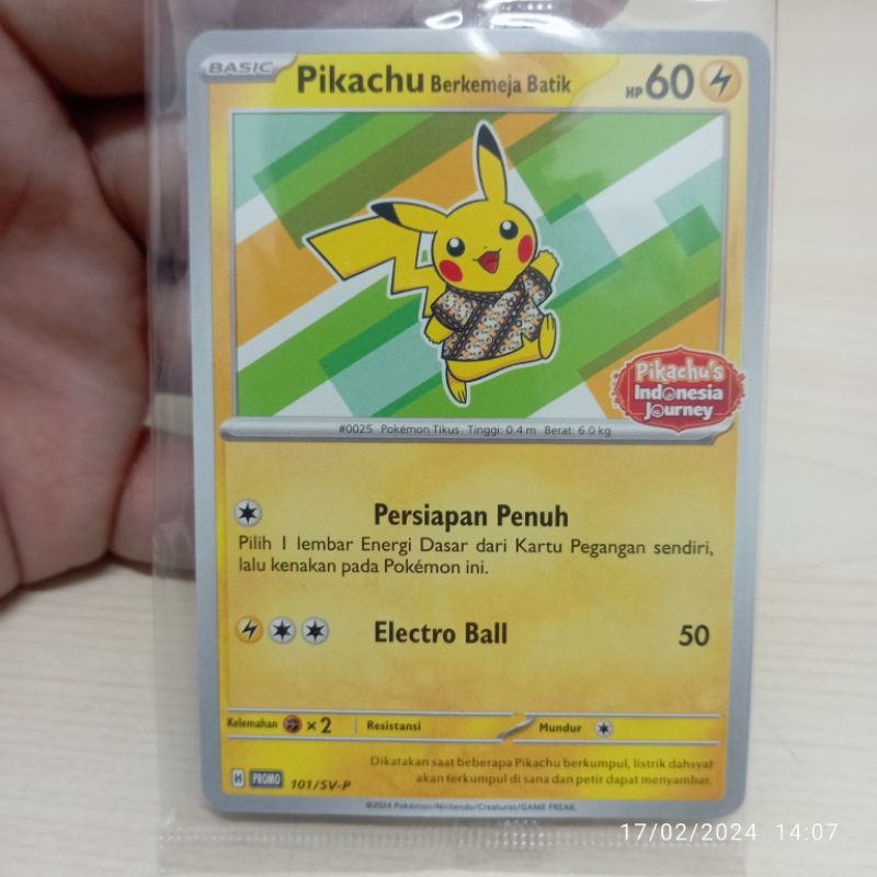 Jual Pokemon card promo pikachu berkemeja batik indonesia tcg | Shopee Indonesia