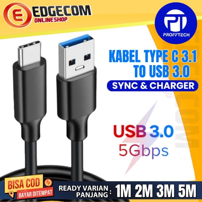 Jual KABEL USB TYPE C 3.1 TO USB 3.0 3A DATA CABLE & CHARGER 1 / 2 / 3 ...