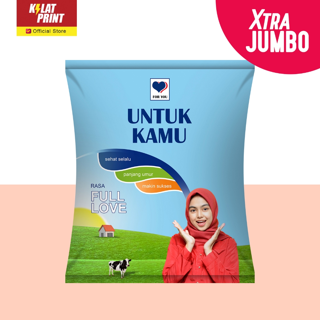Jual Snack Custom Foto Teks Bungkus Pouch Jumbo Ala Susu Ultra | Shopee ...