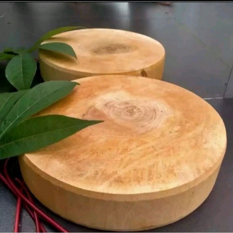 Jual Talenan bulat kayu asem diameter 30 cm tebal 7 cm talenan daging ...