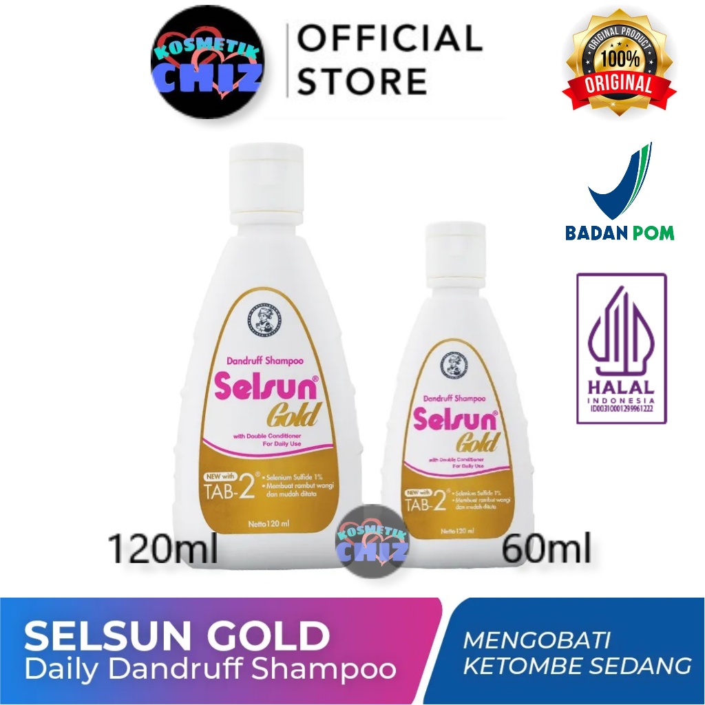 Jual Shampoo SELSUN Gold With Double Conditioner 60 ml / 120 ml ...