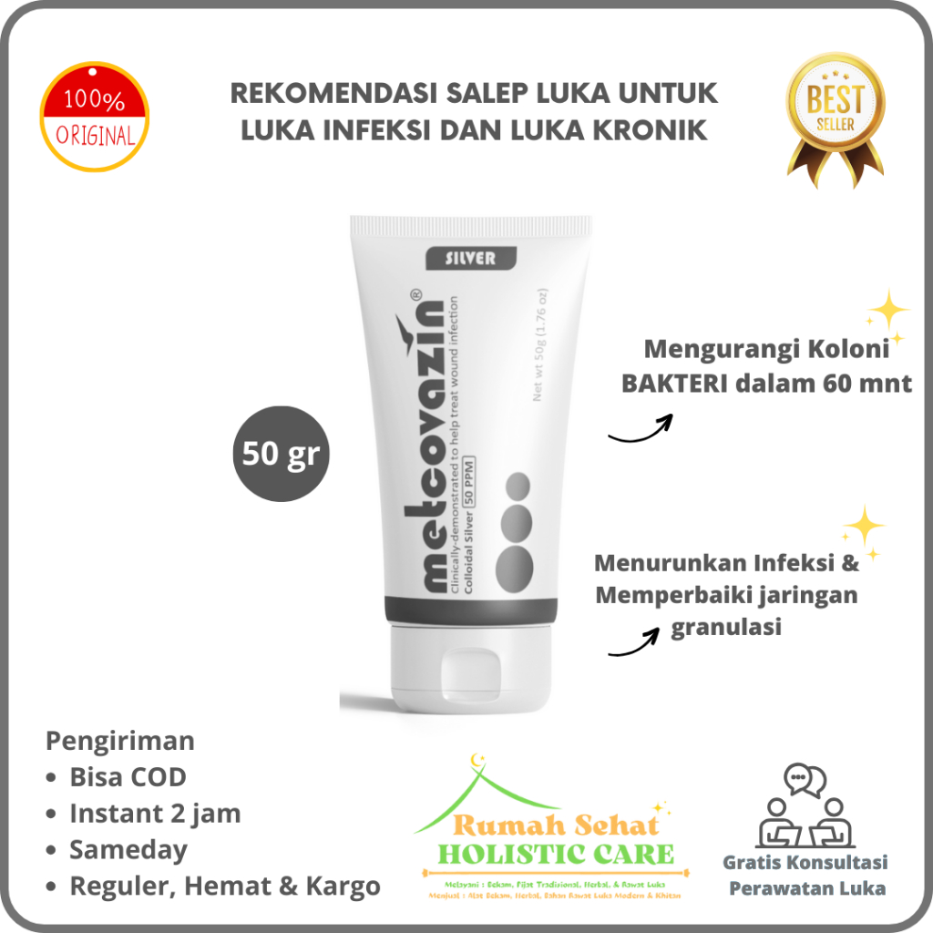 Jual METCOVAZIN SILVER 50 GR - OBAT SALEP LUKA INFEKSI | Shopee Indonesia