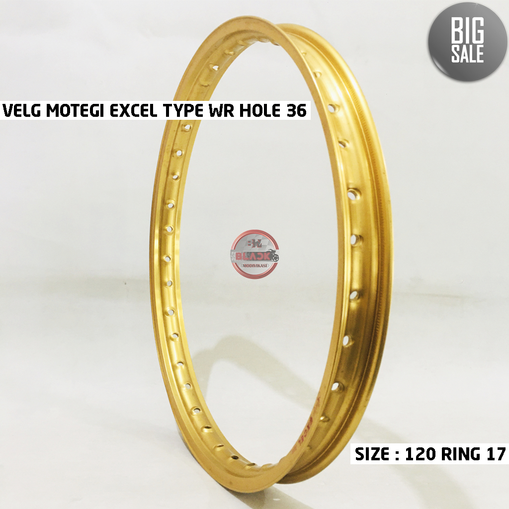 Jual Velg MOTEGI EXCEL JAPAN TYPE WR Series UK 120 RING 17 Warna Gold ...