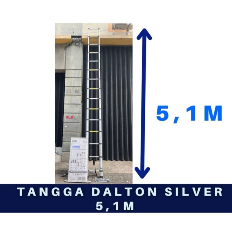 Jual tangga lipat dalton alumunium teleskopik 5,1m telescopic ladder | Shopee Indonesia