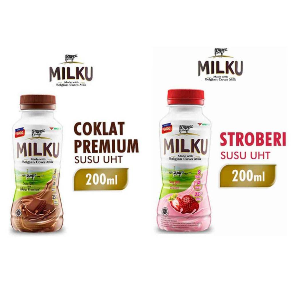 Jual Milku Minuman Susu Botol 200 ml | Shopee Indonesia