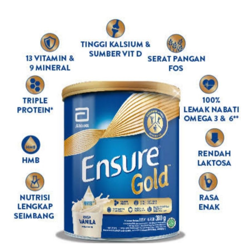 Jual SUSU ENSURE:GOLD VANILA 850grm EXP 2027 | Shopee Indonesia