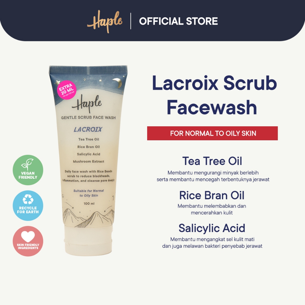 Jual HAPLE Lacroix Face Wash UPGRADED VERSION EXTRA 20 ML - netto 120 ...
