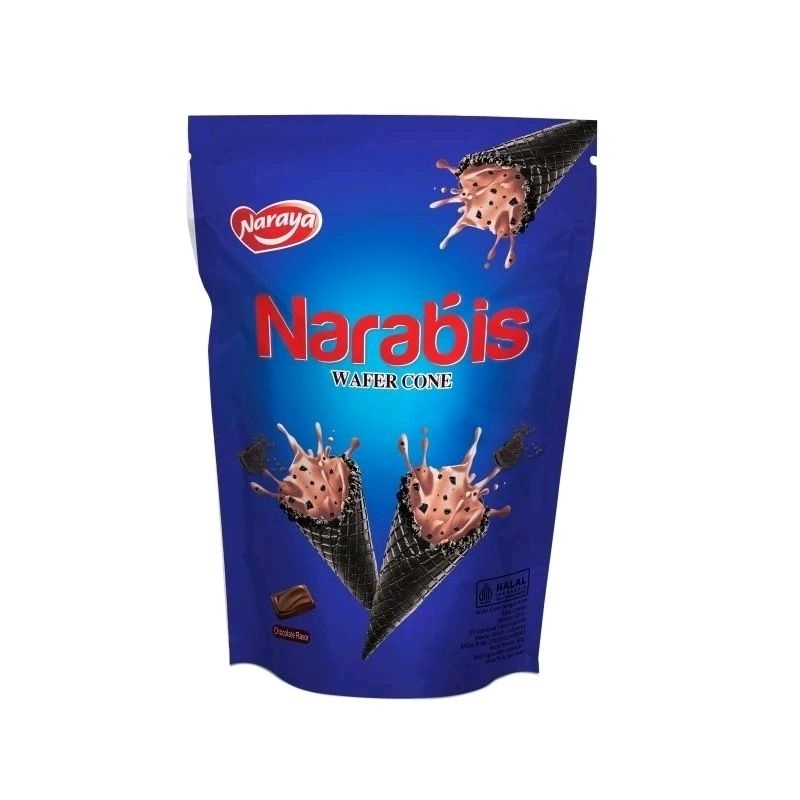 Jual Naraya NARABIS Nougat crisps kemasan 90 gram dan Narabis Wafercone ...
