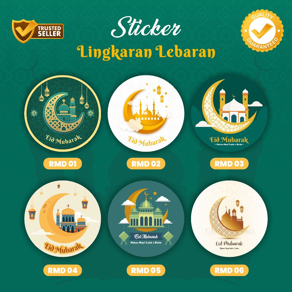 Jual RMD 30 / 260Pcs Stiker Toples Lingkaran Lebaran Idul Fitri ...