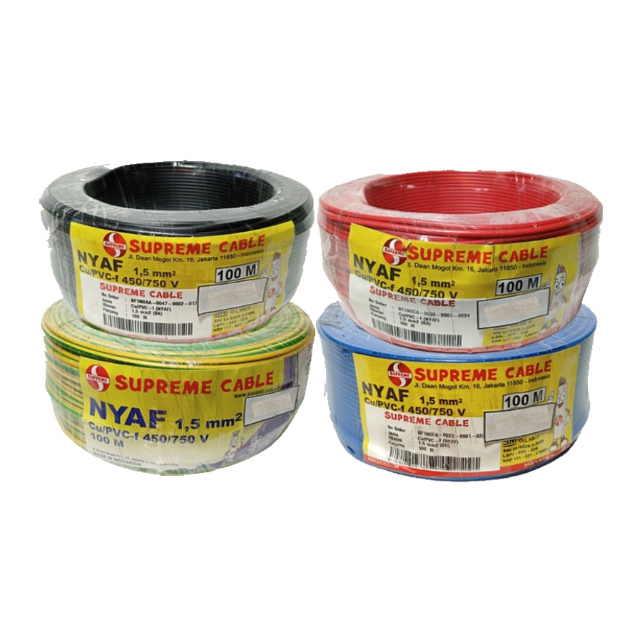 Jual Kabel Listrik Serabut Nyaf 1x1.5 1x1,5 ISI 1 1.5 MM Supreme Tunggal Single Core Panel ...