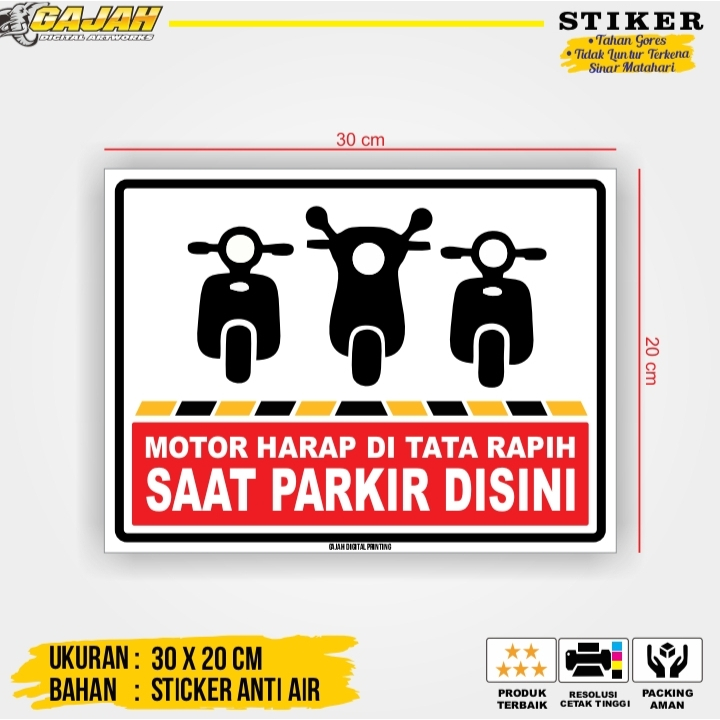 Jual STIKER MOTOR HARAP DI TATA RAPI SAAT PARKIR | Shopee Indonesia