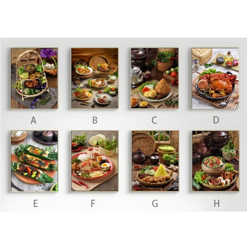 Jual Dekorasi dinding rumah makan ukuran A4, Hiasan dinding poster menu ...