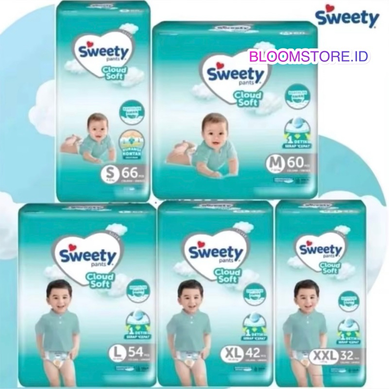 Jual SWEETY SILVER Pants Popok Cloud Soft Celana Sekali Pakai Diaper Baby Bayi Diapers S66 S 66 ...