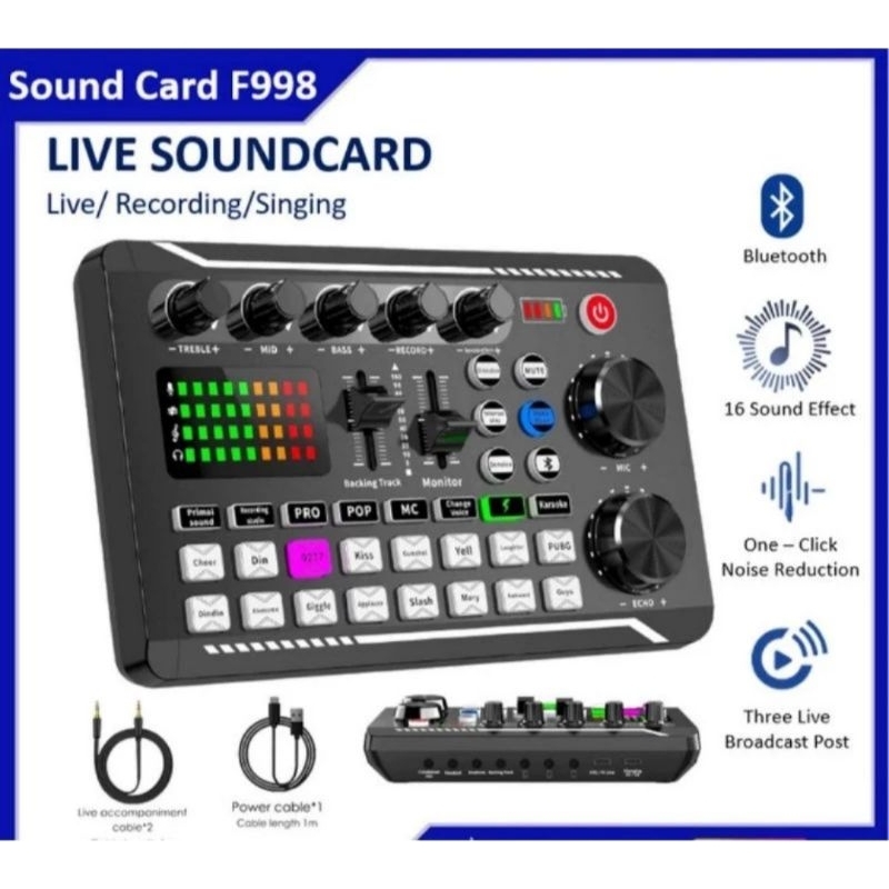 Jual SOUNDCARD LIVE AUDIO MIXER BROADCAST KARAOKE F998 | SOUND CARD BLUETOOTH F998/ BLUETOTH ...
