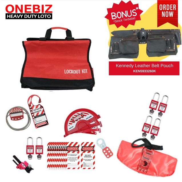 Jual Lockout Tagout Set - Mechanical Lockout Bag Complete Include Isi ...