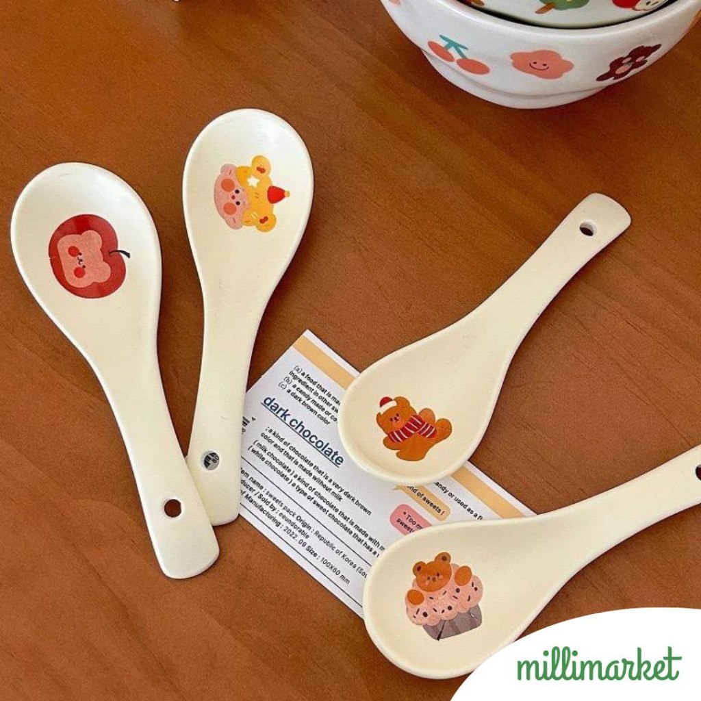 Jual EMI SOUP SPOON CERAMIC AESTHETIC / sendok sup kuah keramik motif ...