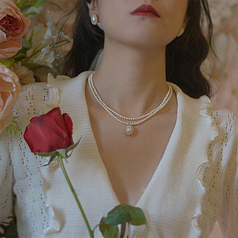 Jual Ashley - Necklace Pearl Kalung Mutiara imitasi Double Layer Simple ...