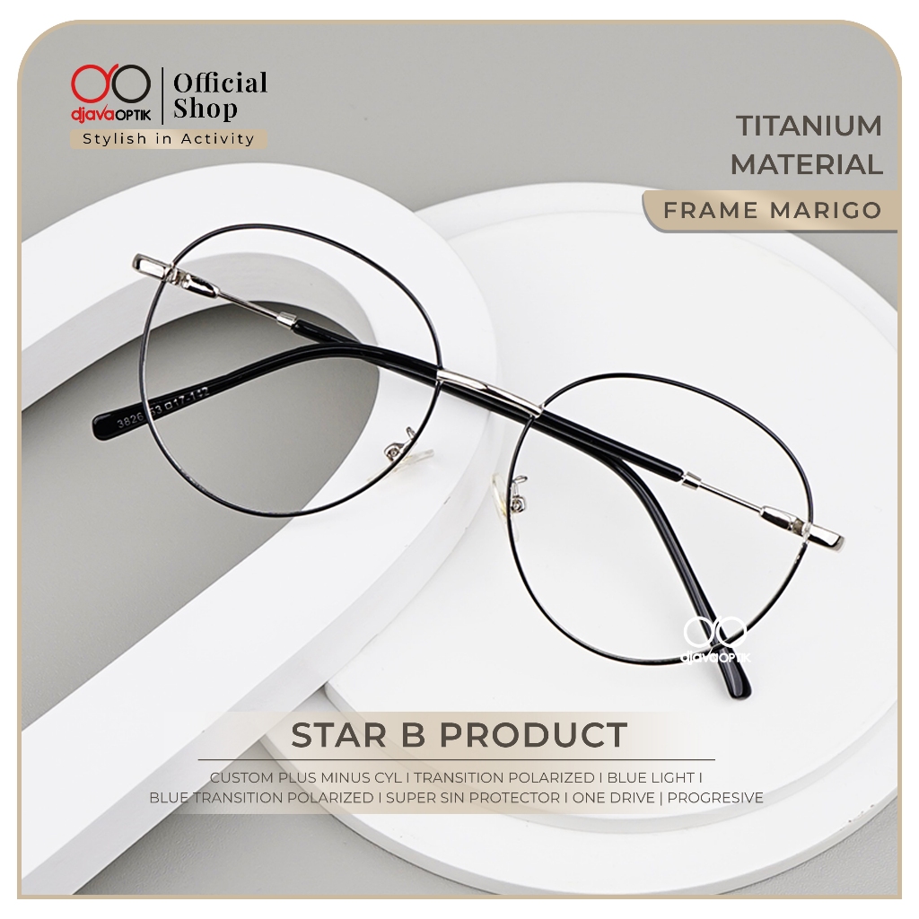 Jual DJAVA OPTIK - Frame Marigo - Kacamata Supersin Bluelight Transition Protector Star B Bulat ...