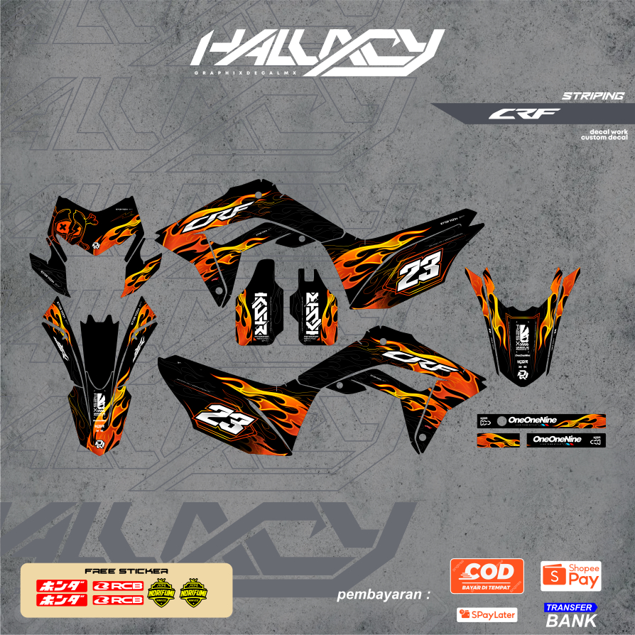 Jual DECAL FULLBODY CRF 150 L MOTIF API HOLOGRAM SUPERGLOSSY BY HALUXCY ...