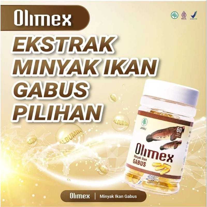 Jual Kapsul Minyak Ikan Gabus Kutuk OLIMEX - Proses Penyembuhan Luka isi 60 BPOM | Shopee Indonesia