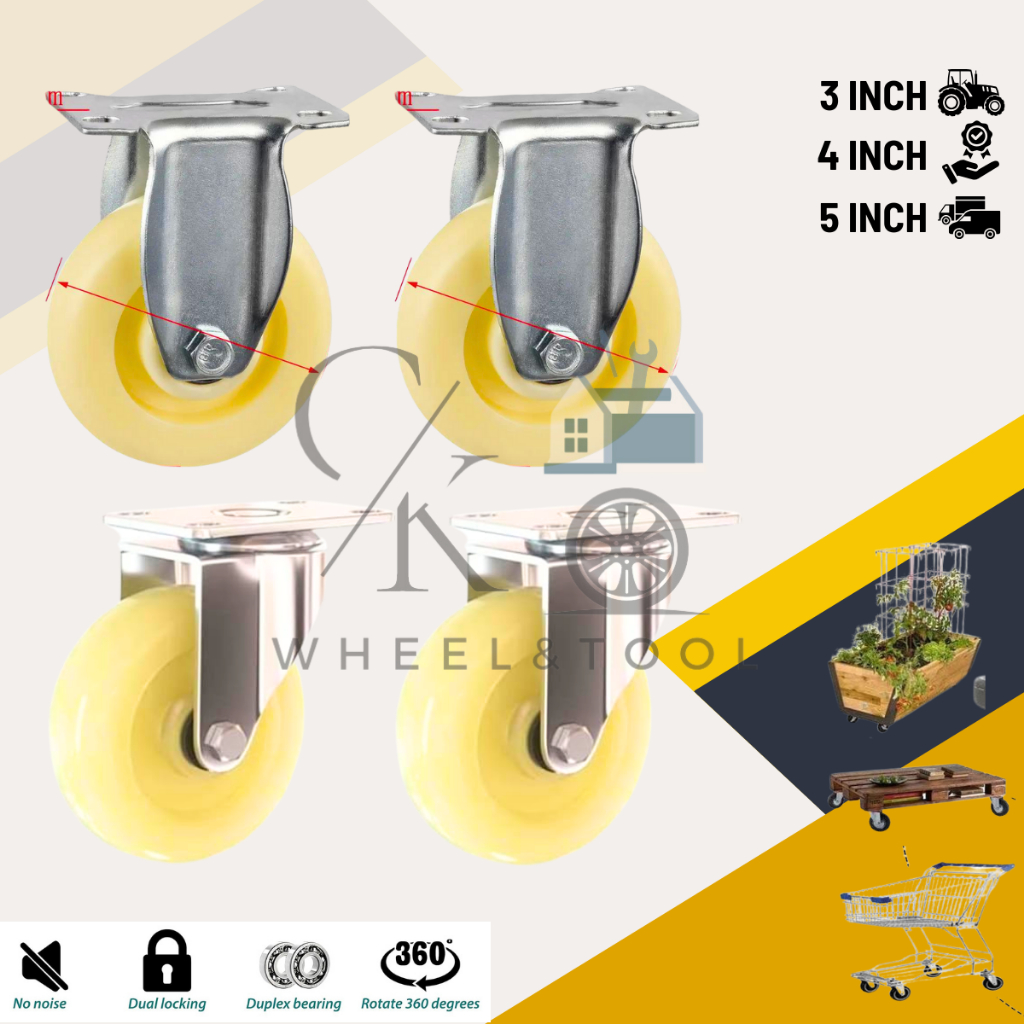 Jual RODA CASTER NYLON SET 4 PC HIDUP MATI UKURAN 3 4 5 INCH | Shopee ...