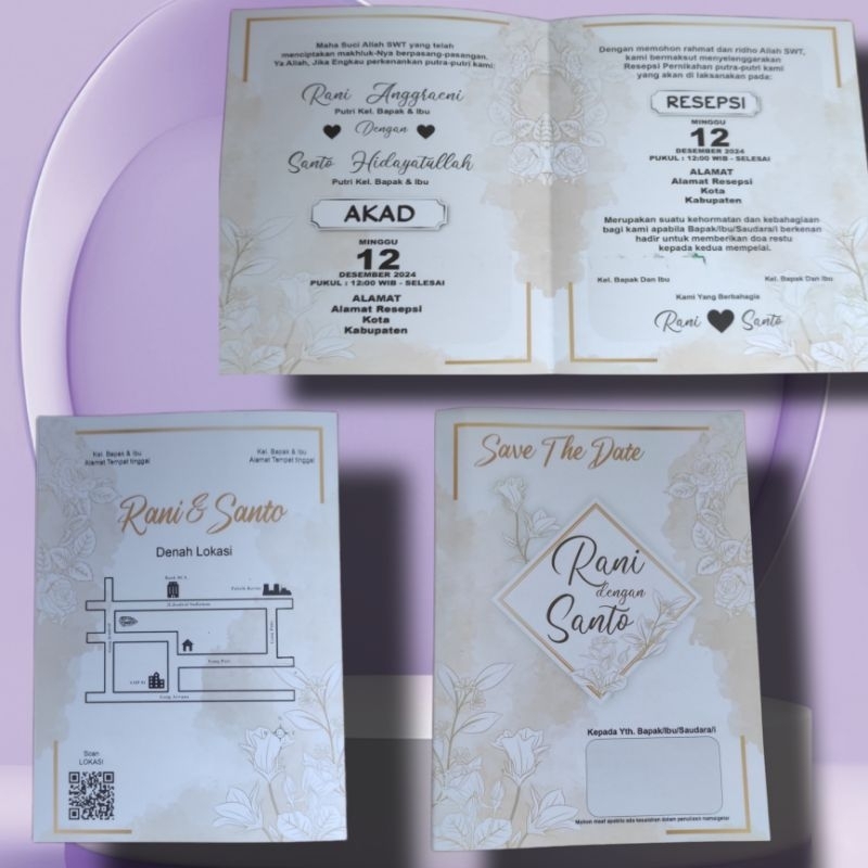 Jual Undangan bagus kekinian warna soft | Shopee Indonesia