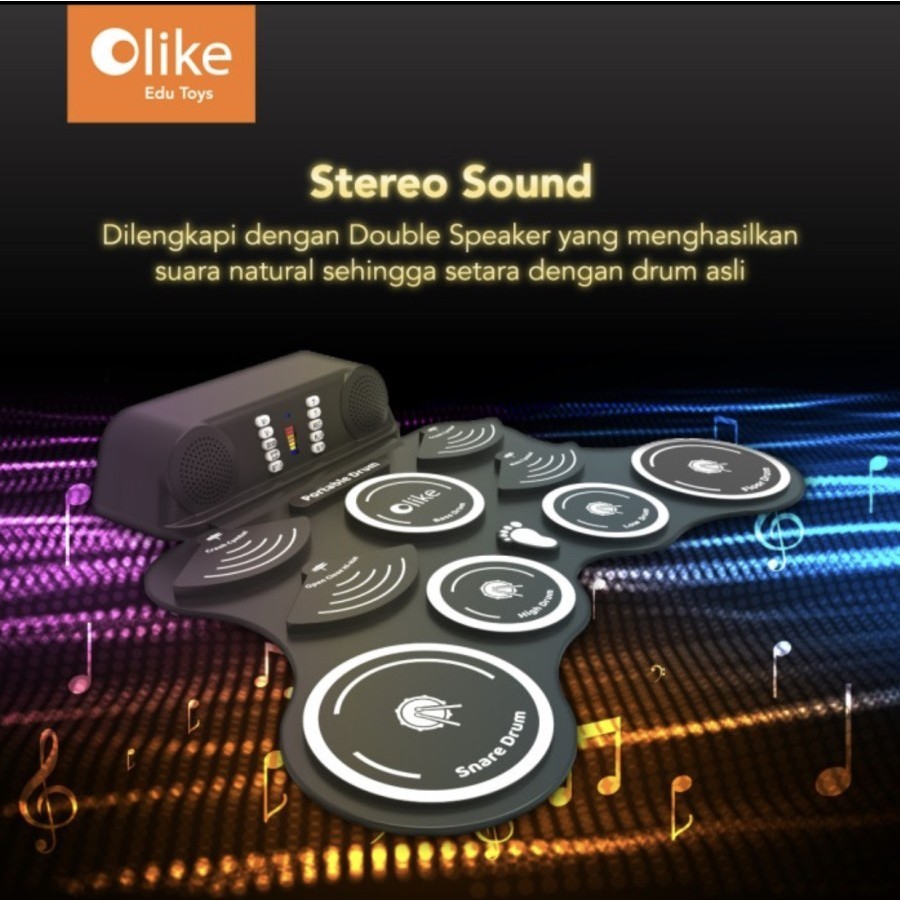 Jual Olike Portable Drum Putih / Drum Elektrik / Musical & Kinaesthetic ...