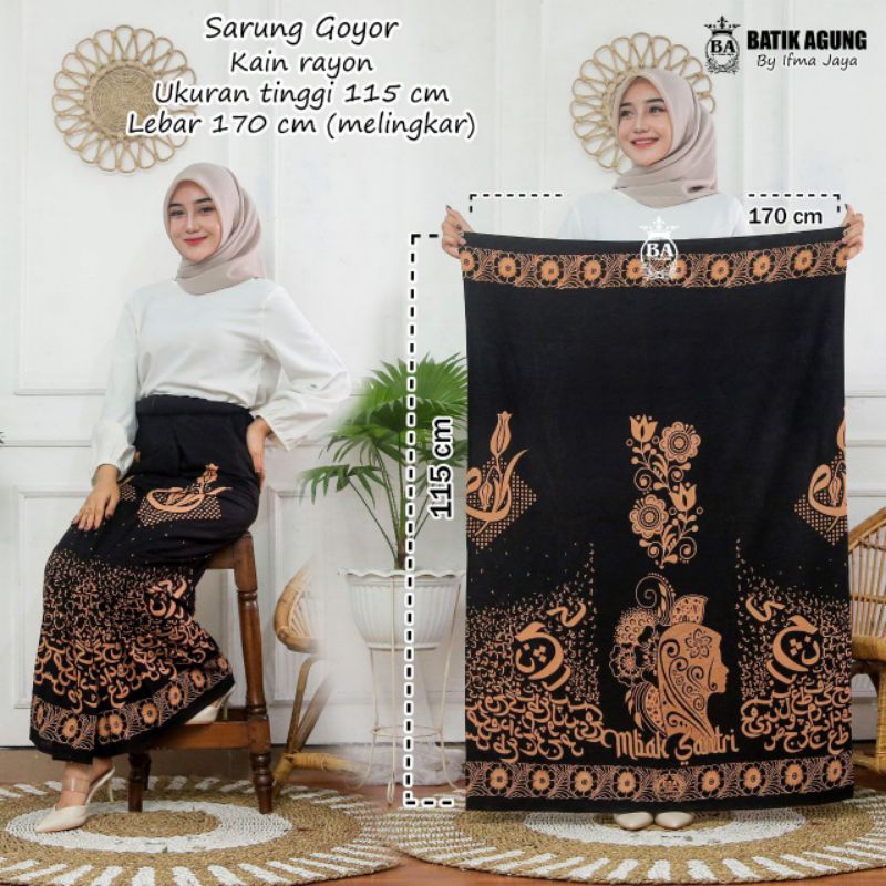 Jual sarung batik halus santriwati motif new mbak santri huruf hijaiyah ...