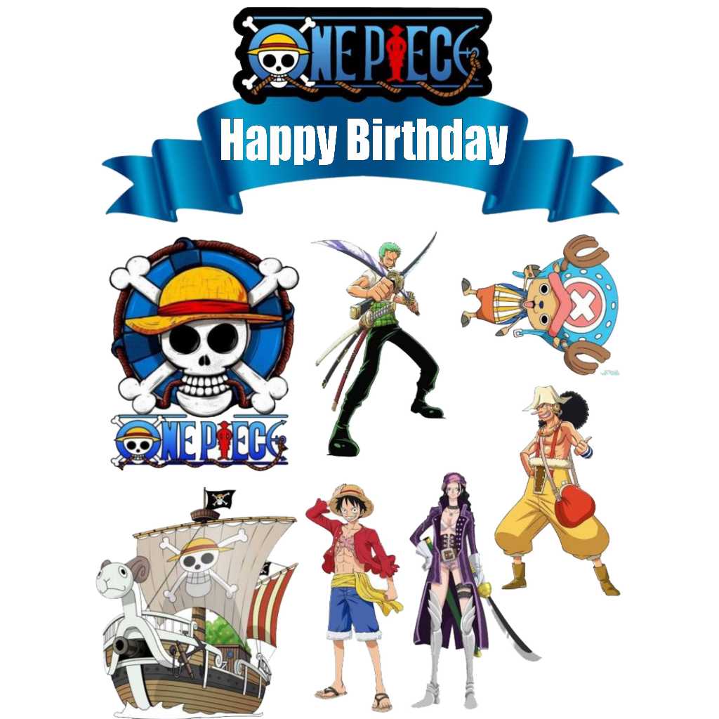 Jual TOPPER CAKE TOPPER ULANG TAHUN / HIASAN KUE ONE PIECE | Shopee ...