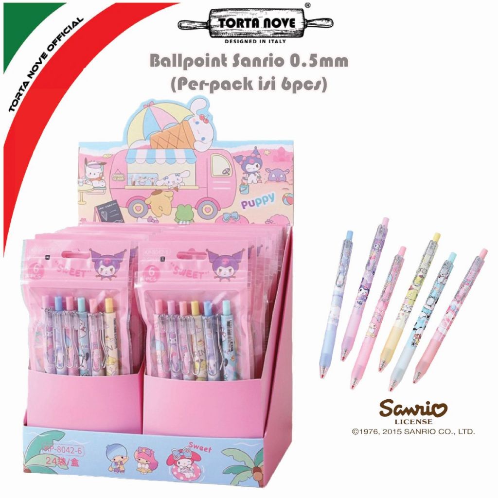 Jual 6 PCS Pulpen pen Sanrio ballpoint 0.5 mm bolpoin 1 pack ball pen ...