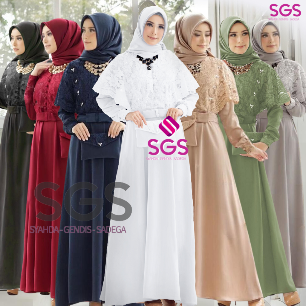 Jual Gamis terbaru 2025 wanita terbaru pesta mewah elegan putih hitam ...