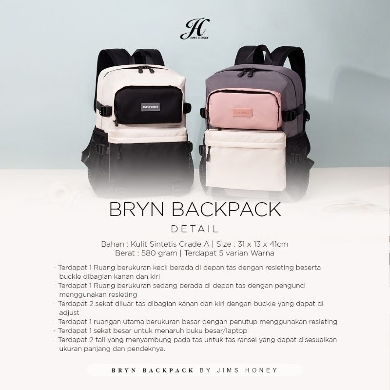 Jual BRYN BACKPACK JIMSHONEY (new arrival) | Shopee Indonesia