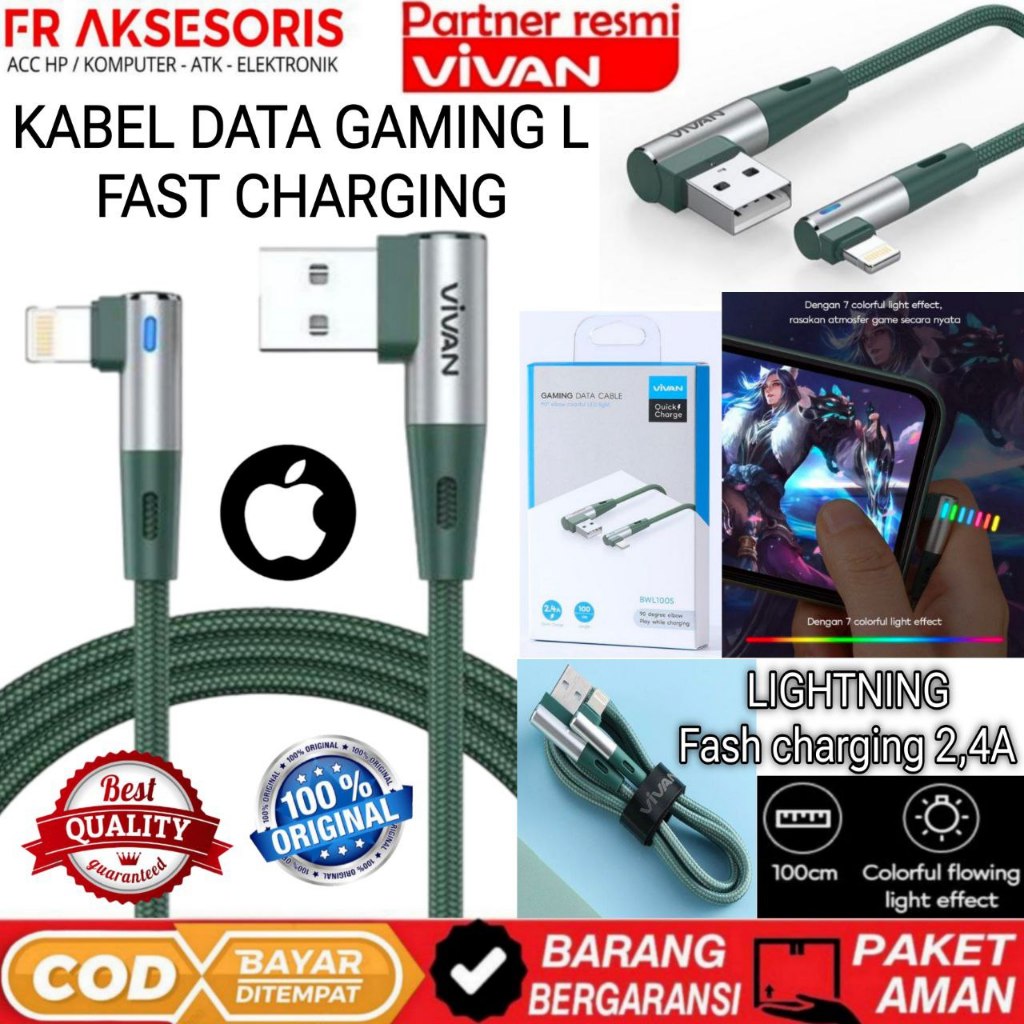 Jual Kabel Data LIGHTNING Fast Charging VIVAN BWL100S KABEL IPHONE ...