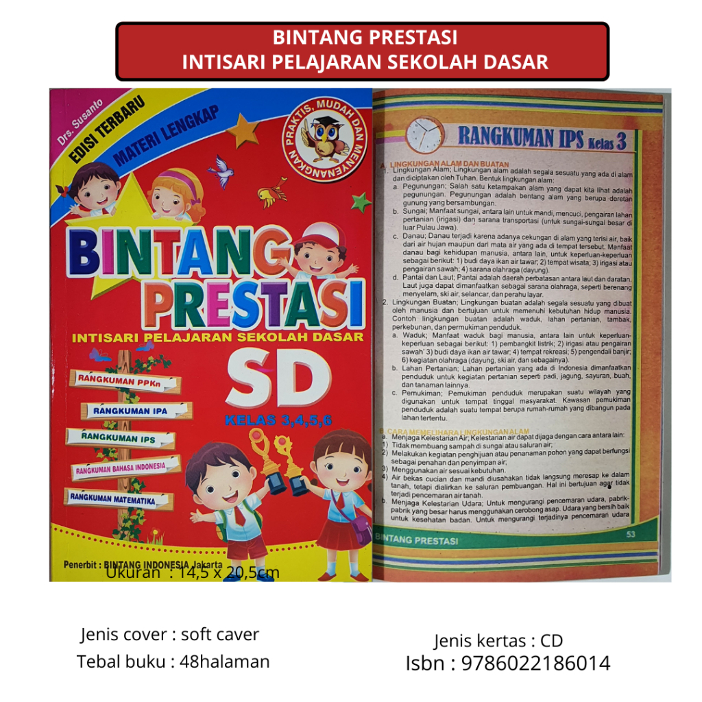 Jual BINTANG PRESTASI - INTISARI PELAJARAN SEKOLAH DASAR KELAS 3,4,5 & 6 SD/MI | Shopee Indonesia