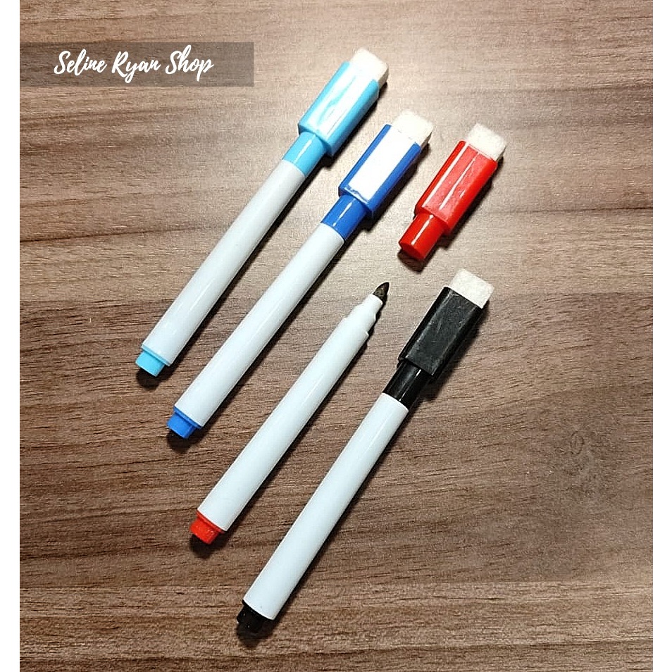 Jual Spidol Whiteboard Hitam Kecil dgn Penghapus | Shopee Indonesia