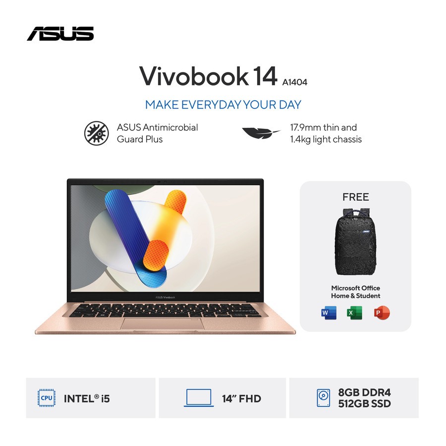 Jual ASUS Vivobook 14 A1404ZA-VIPS552 - Terra Cotta [Intel® Core™ i5 ...