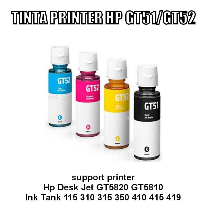 Jual Tinta HP GT51 GT52 Untuk Printer GT5810 GT5820 | Shopee Indonesia