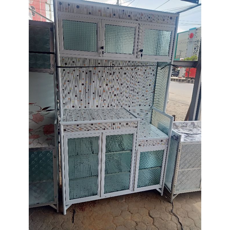 Jual lemari rak piring 3 pintu holo - Eucaris Furniture | Shopee Indonesia