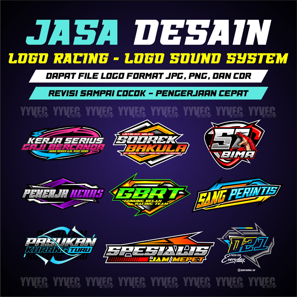 Jual JASA DESIGN LOGO RACING, LOGO BENGKEL, LOGO SOUND SYSTEM, LOGO ...