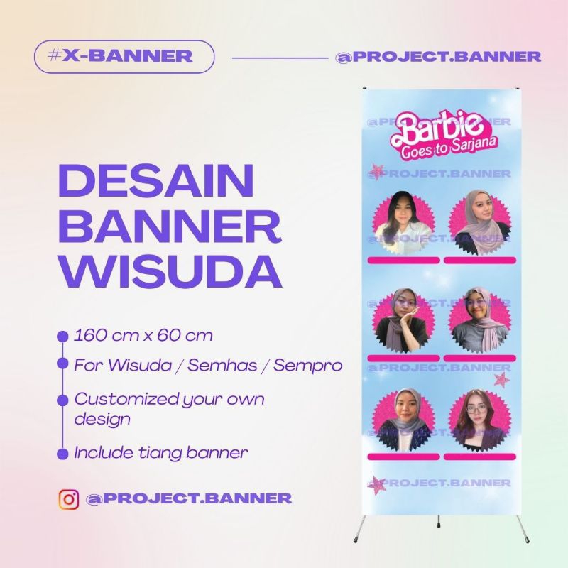 Jual Banner Wisuda / Semhas / Sempro Barbie Template | Shopee Indonesia