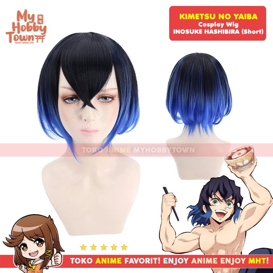 Jual Wig Inosuke Hashibira Cosplay Anime Kimetsu no Yaiba Demon Slayer ...