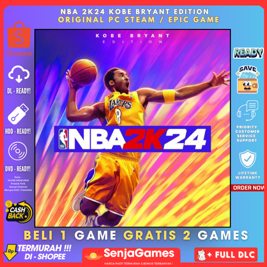 Jual NBA 2K24 Kobe Bryant Edition PC ORIGINAL GAME | Shopee Indonesia