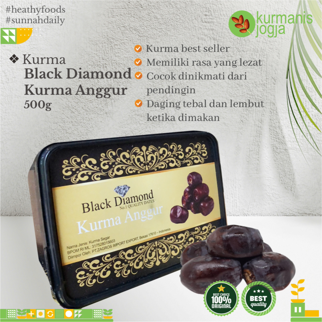 Jual kurma Bam anggur Black Diamond Premium 500gr | Shopee Indonesia