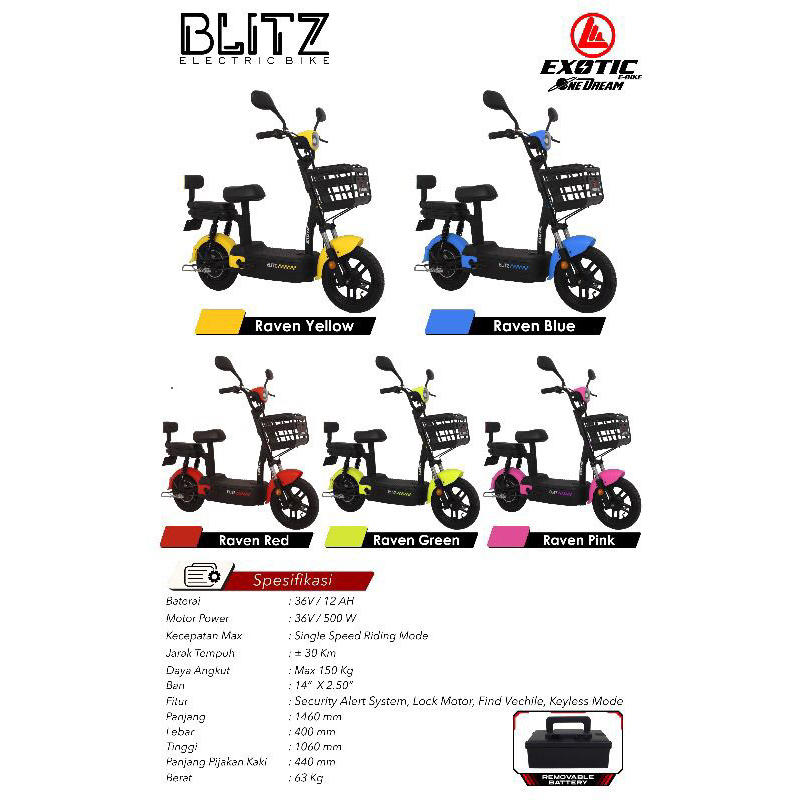 Jual Sepeda Listrik EXOTIC BLITZ | Shopee Indonesia